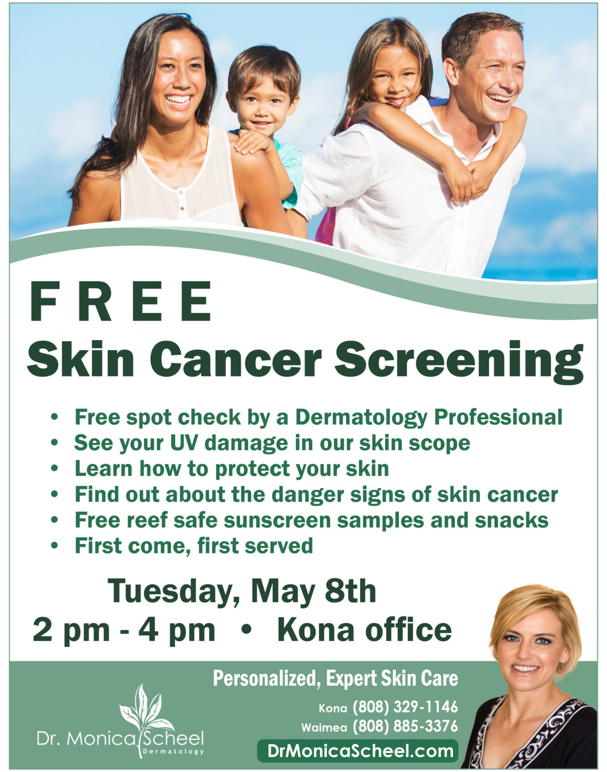 FREE Skin Cancer Screening | Dr Monica Scheel Dermatology, Kailua-Kona, HI