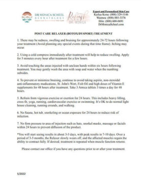 Pre & Post Instructions | Dr Monica Scheel Dermatology, Kailua-Kona, HI