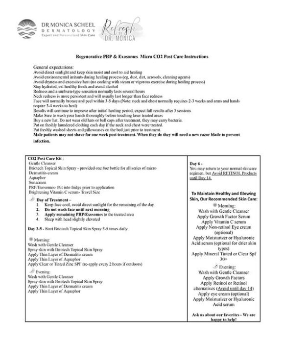 Pre & Post Instructions | Dr Monica Scheel Dermatology, Kailua-Kona, HI